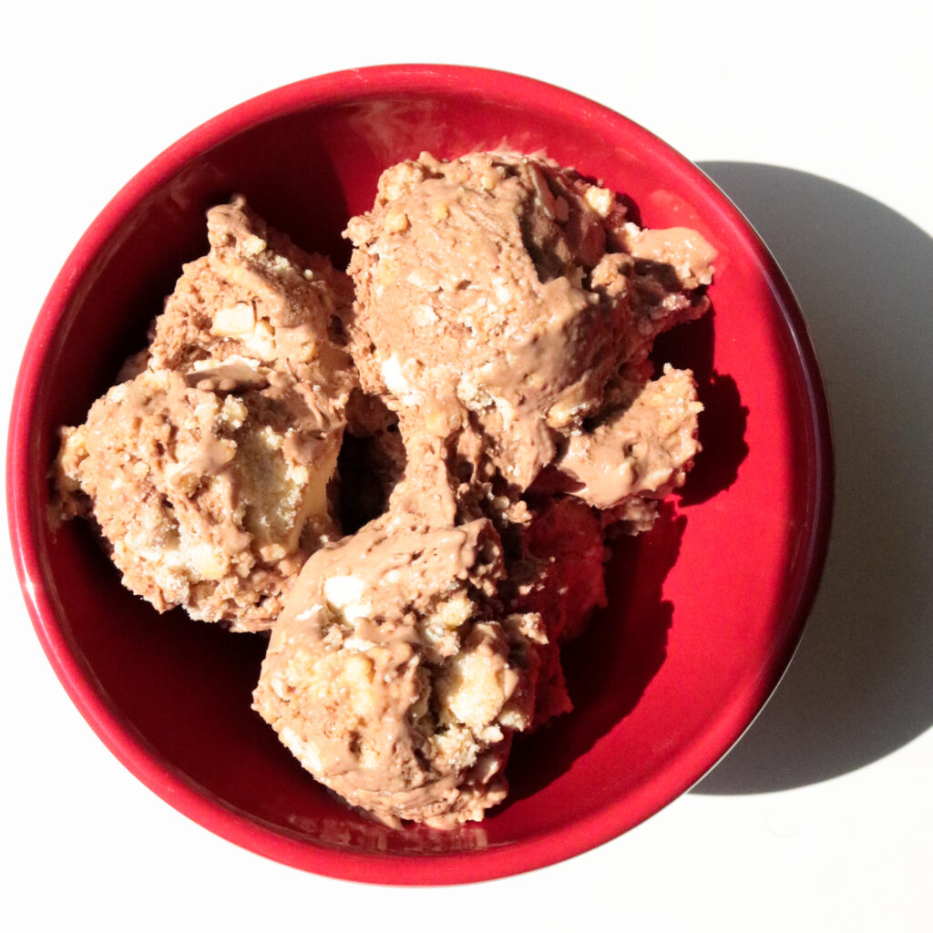 Inside Out Yellow Cake Ice Cream - The Batter Thickens